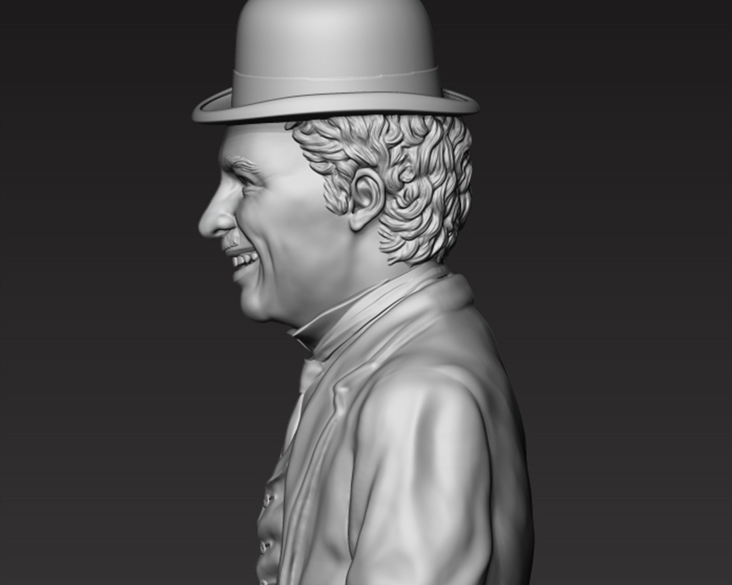 Charlie Chaplin portrait Sculpture 3D model 3D printable | CGTrader