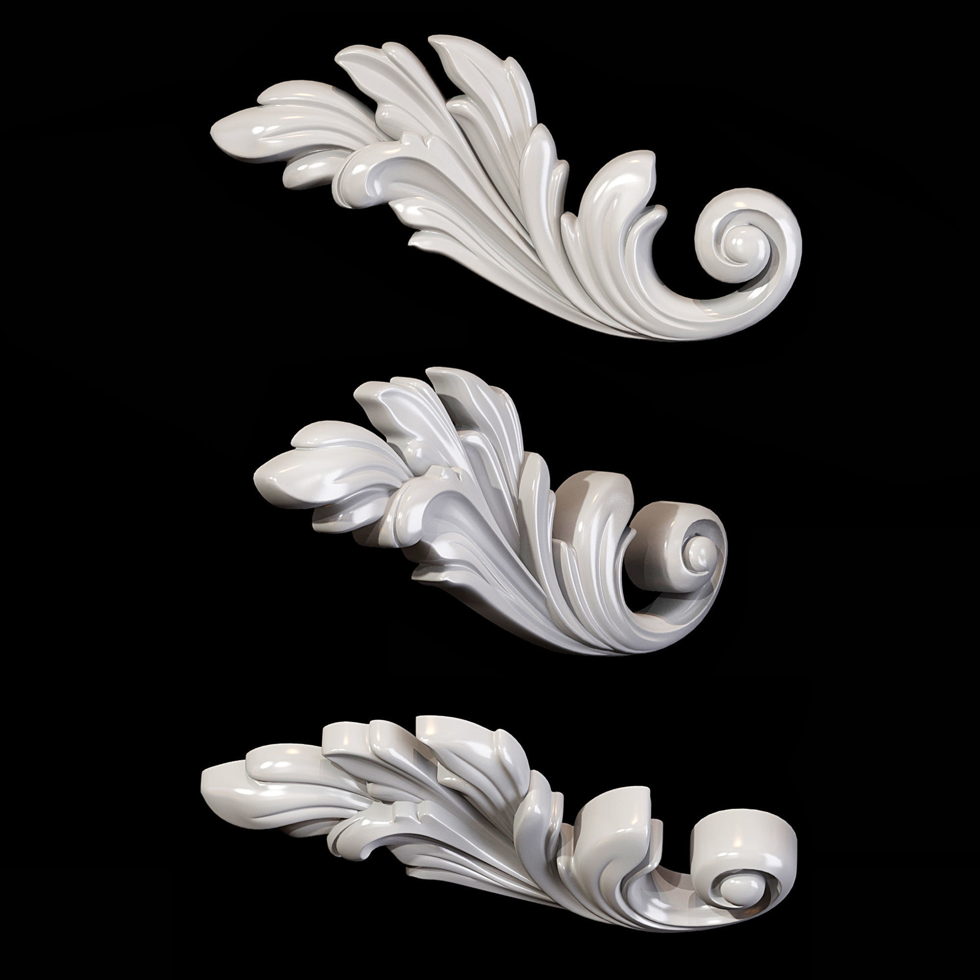 Classic carved 096 3D model | CGTrader