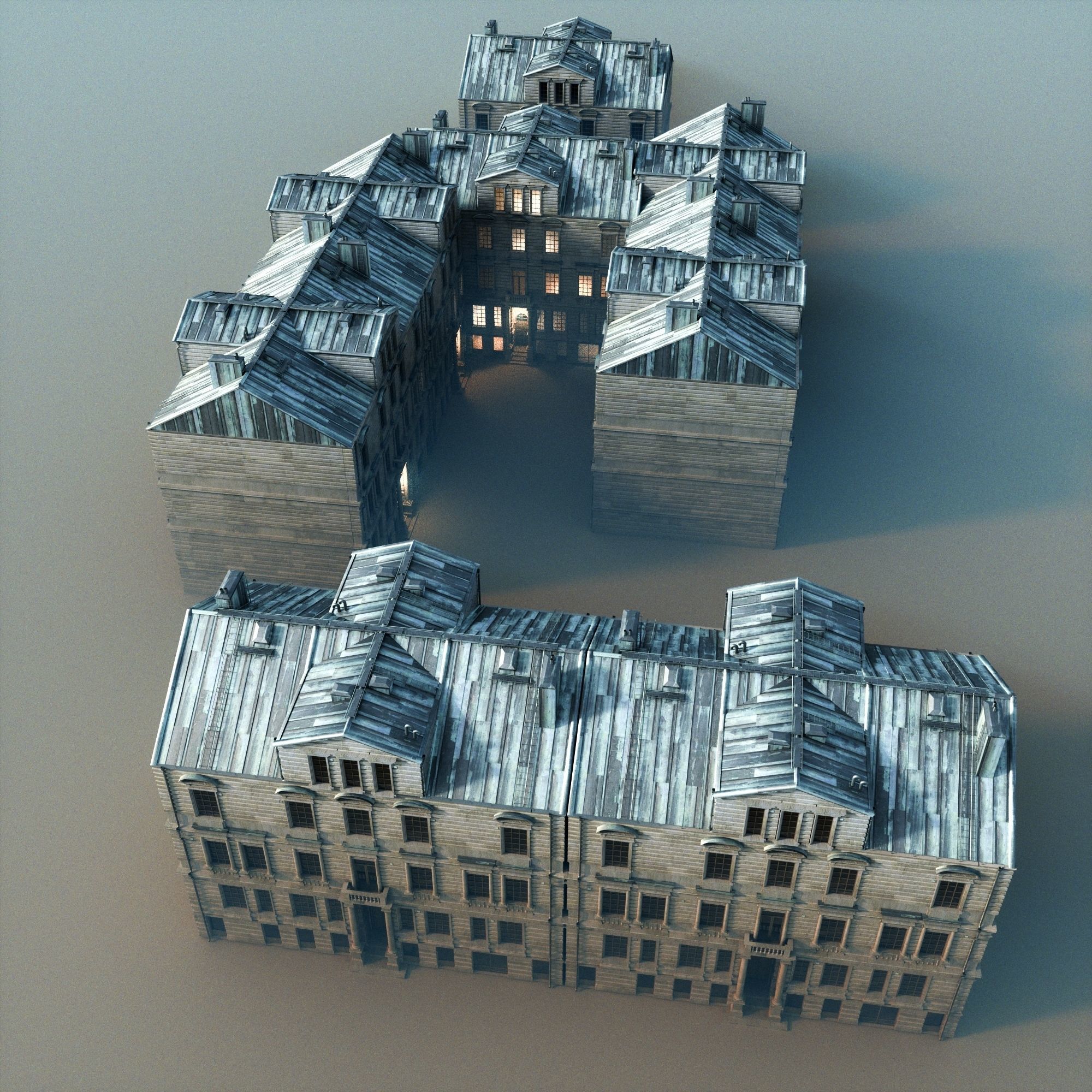 Old appartment building 1700s A 3D model | CGTrader