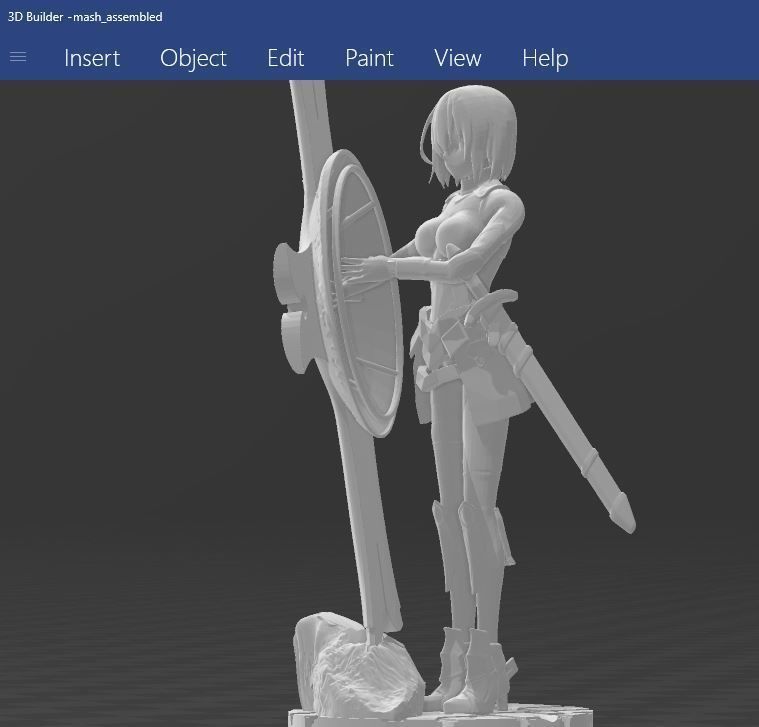 Mash Kyrielight FGO TTRPG sized Miniature STL OBJ 3MF formats 3D model ...