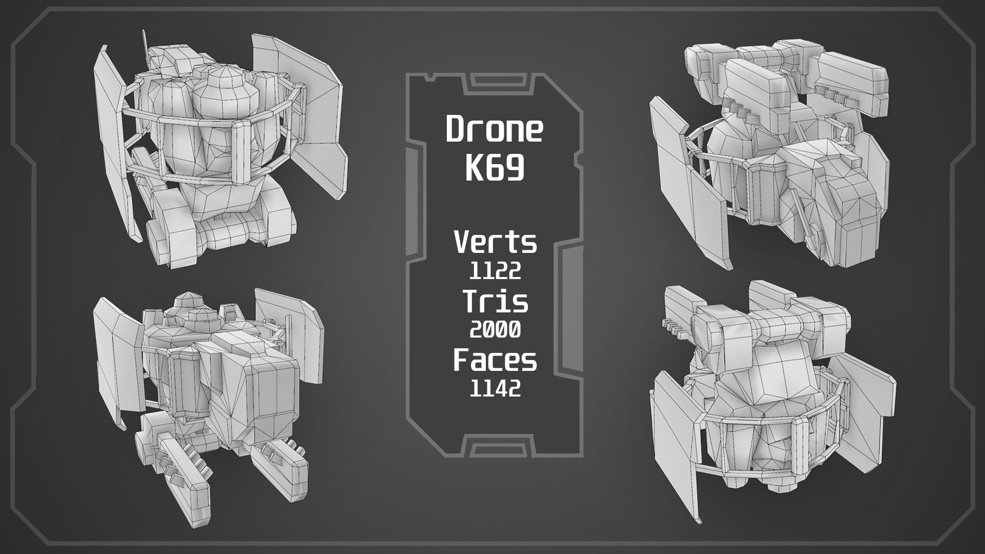 3D model Dron-K69 VR / AR / low-poly | CGTrader