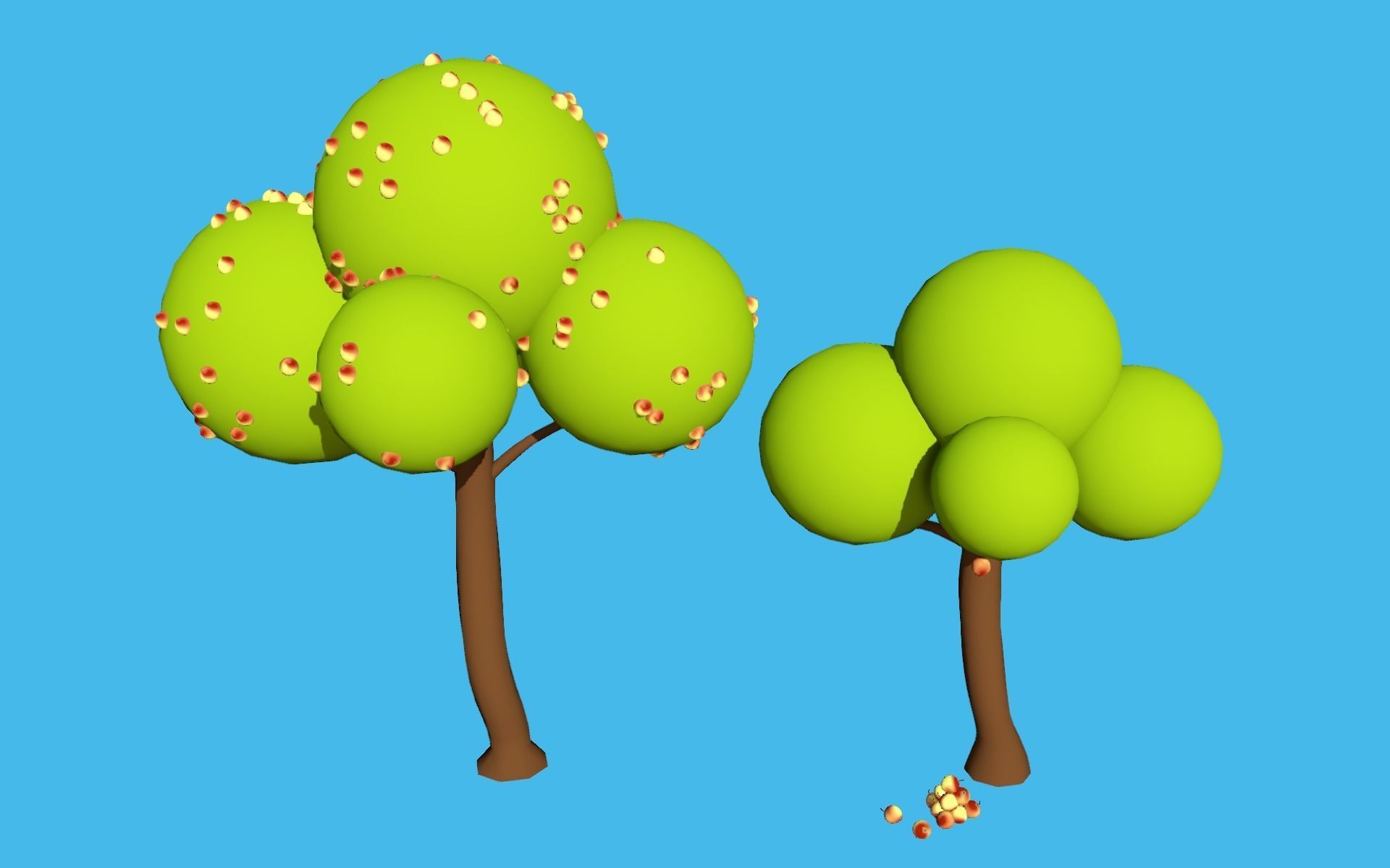 3D stylized Apple Tree smal and big Cinema4D and Blender 3D model ...