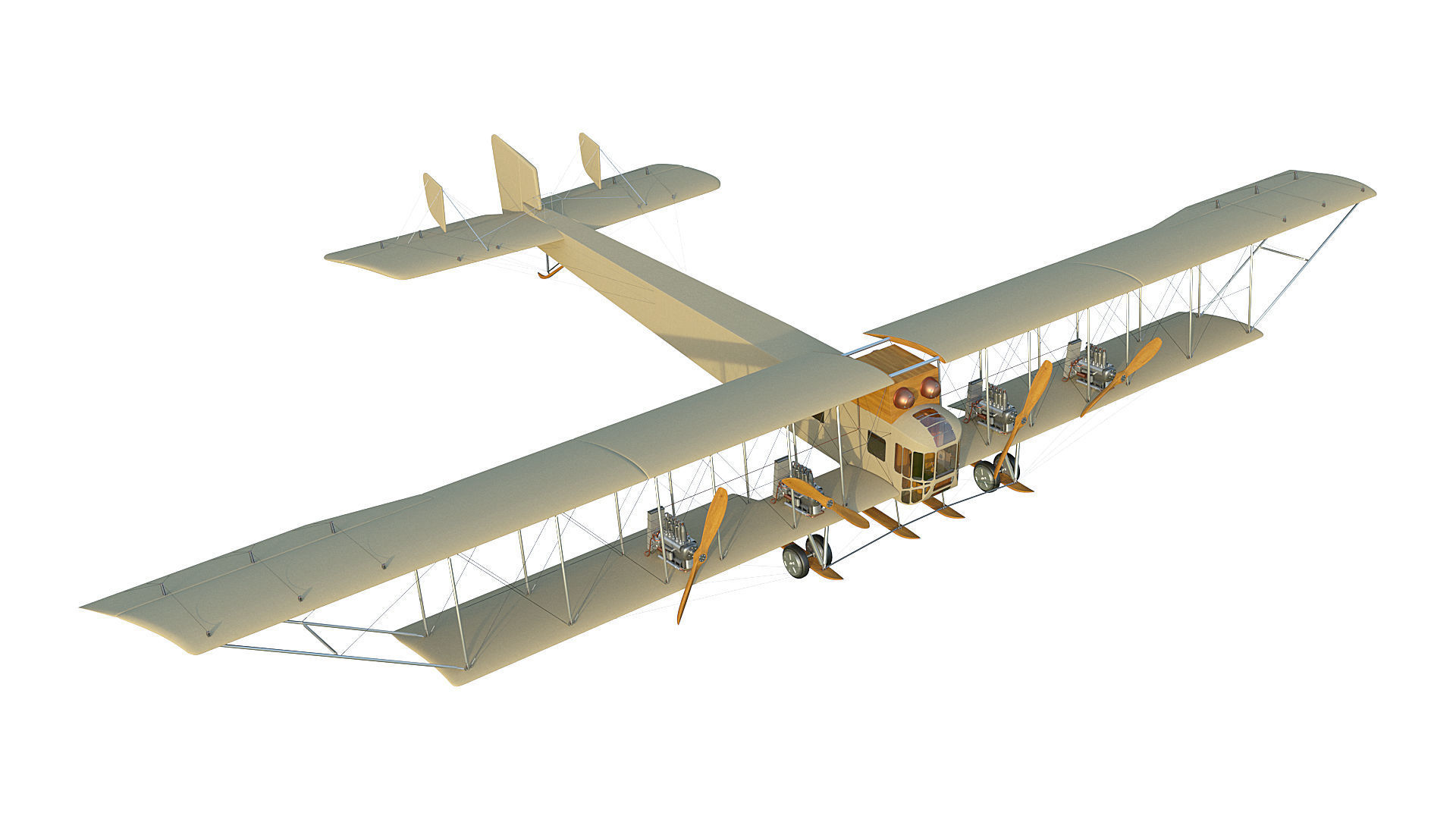 WWI Bomber Aircraft Sikorsky Ilya Muromets 3D model | CGTrader