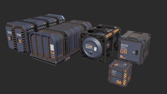 3D model Sci-Fi Containers Pack VR / AR / low-poly | CGTrader