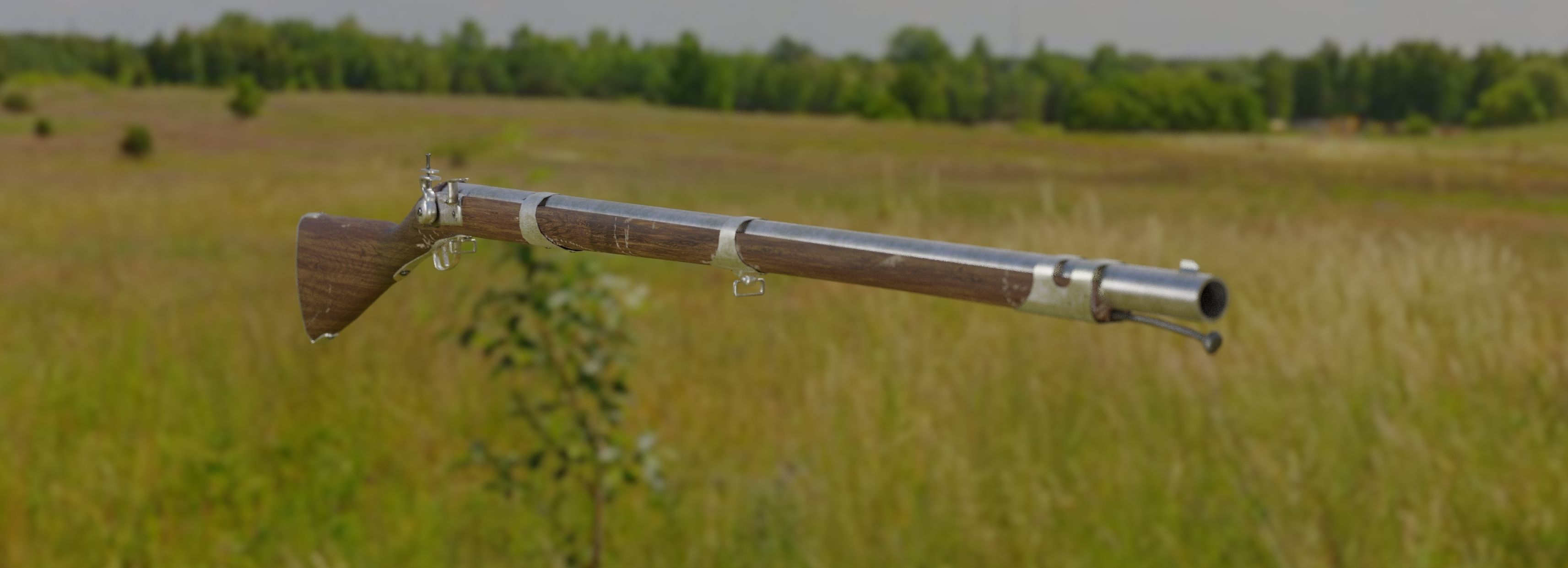 3D model lowpoly gameready musket rifle VR / AR / low-poly | CGTrader