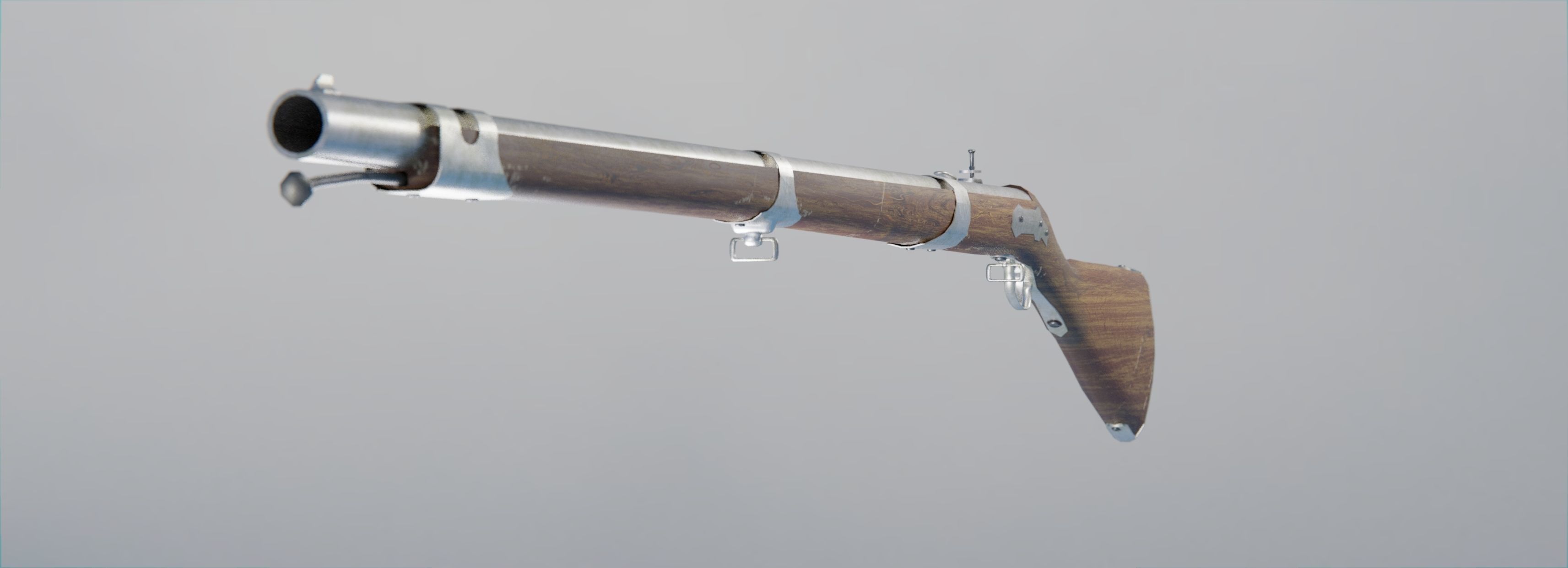 3D model lowpoly gameready musket rifle VR / AR / low-poly | CGTrader