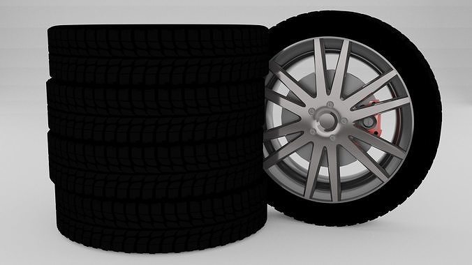 wheel tyres and wheels free 3D model | CGTrader