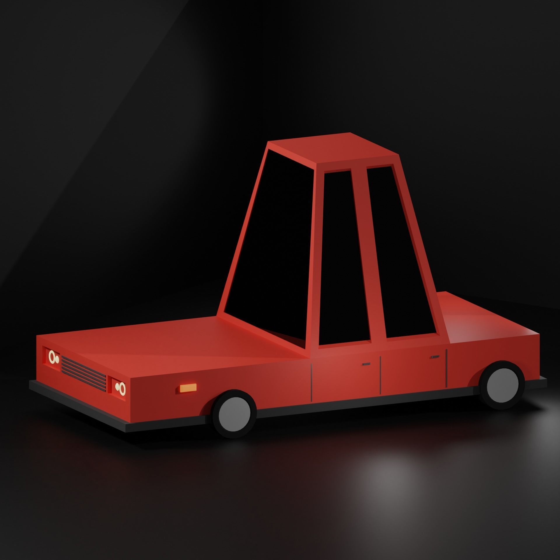 Low poly red car minimal style free VR / AR / low-poly 3D model | CGTrader