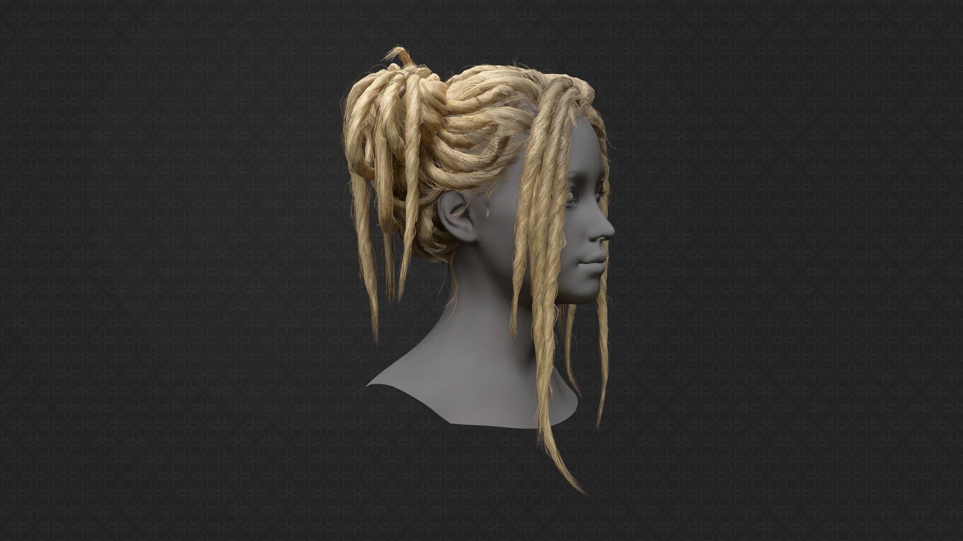 3D model Two buns dreads VR / AR / low-poly | CGTrader