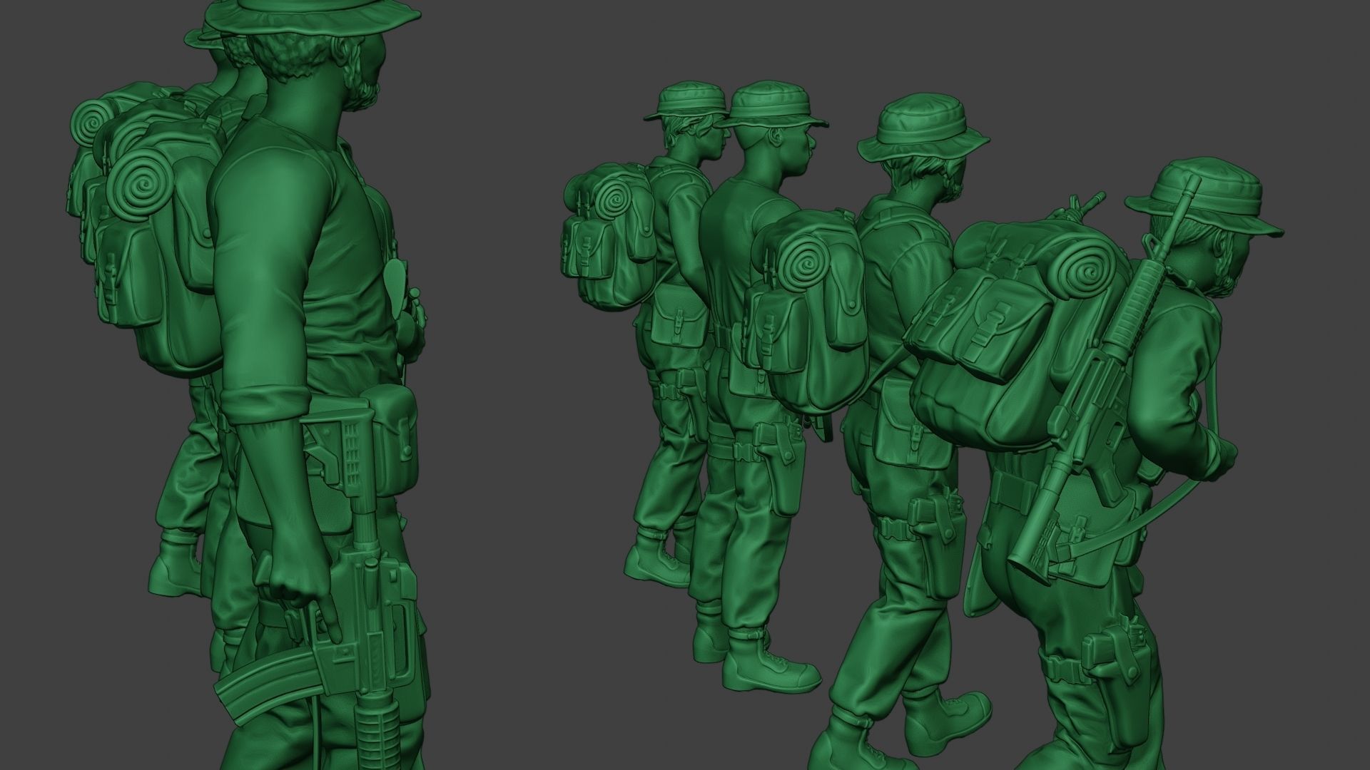 Modern Jungle Soldiers MJS1 Pack 4 3D Model Collection | CGTrader