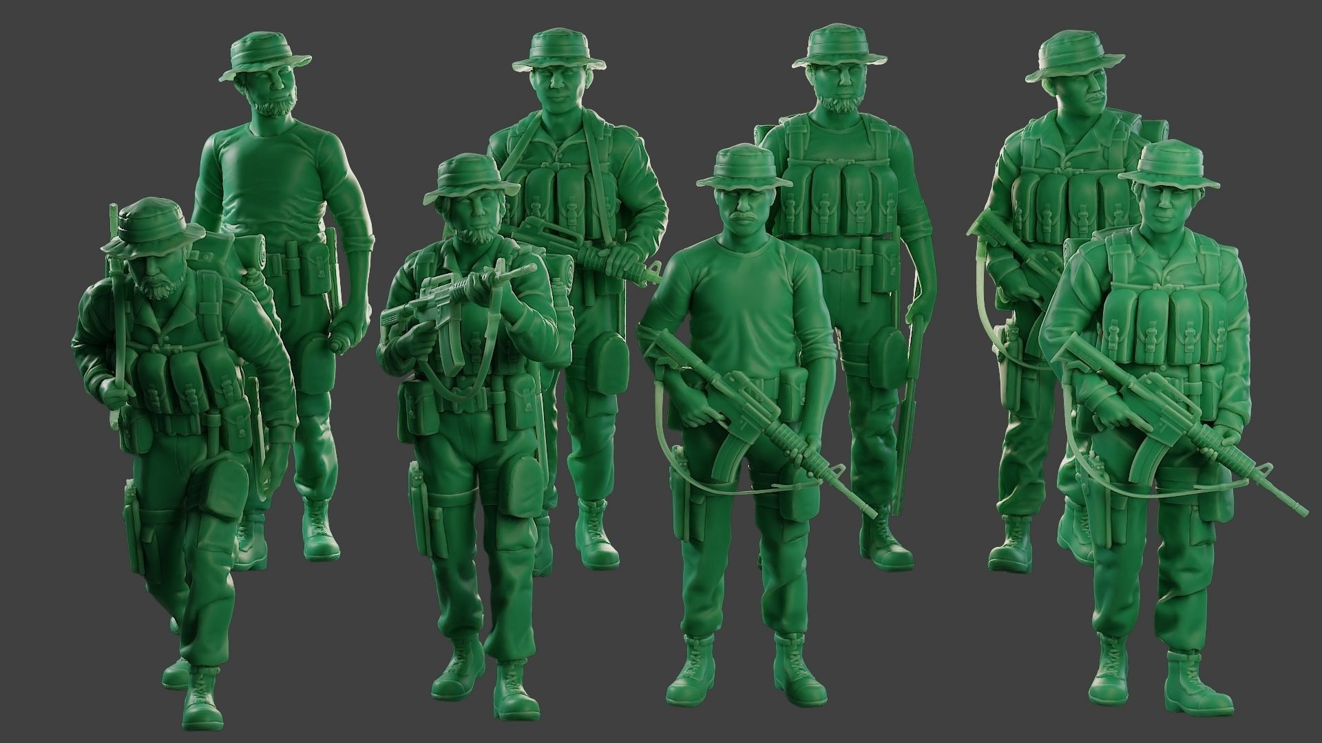 Modern Jungle Soldiers MJS1 Pack 4 3D Model Collection | CGTrader
