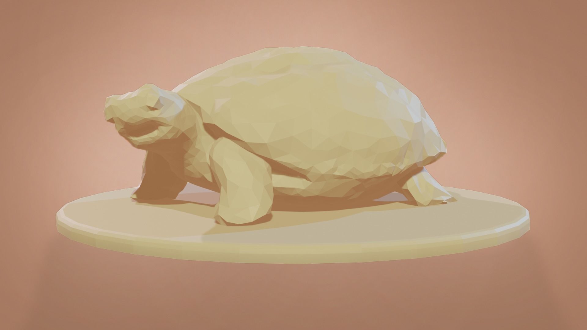 Print Ready Low Poly Turtle Model - Low Poly Turtle Statue - 3D model ...