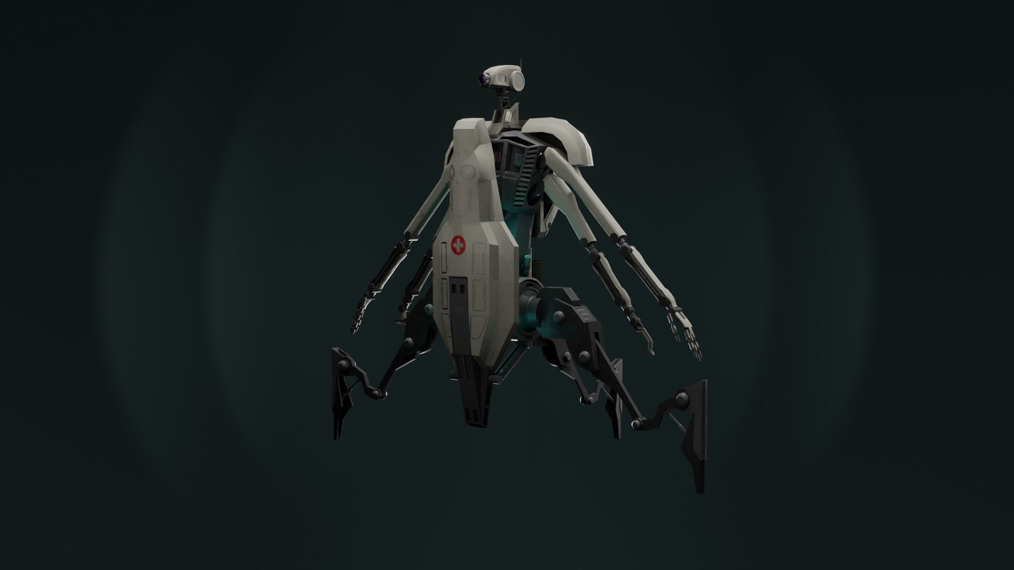 3D model Med-droid futuristic looking robot VR / AR / low-poly | CGTrader