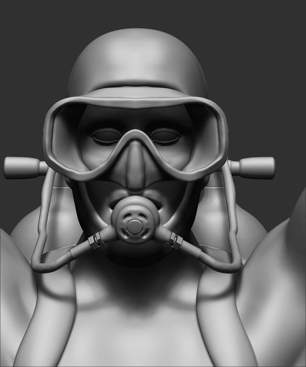 Diver free 3D model | CGTrader