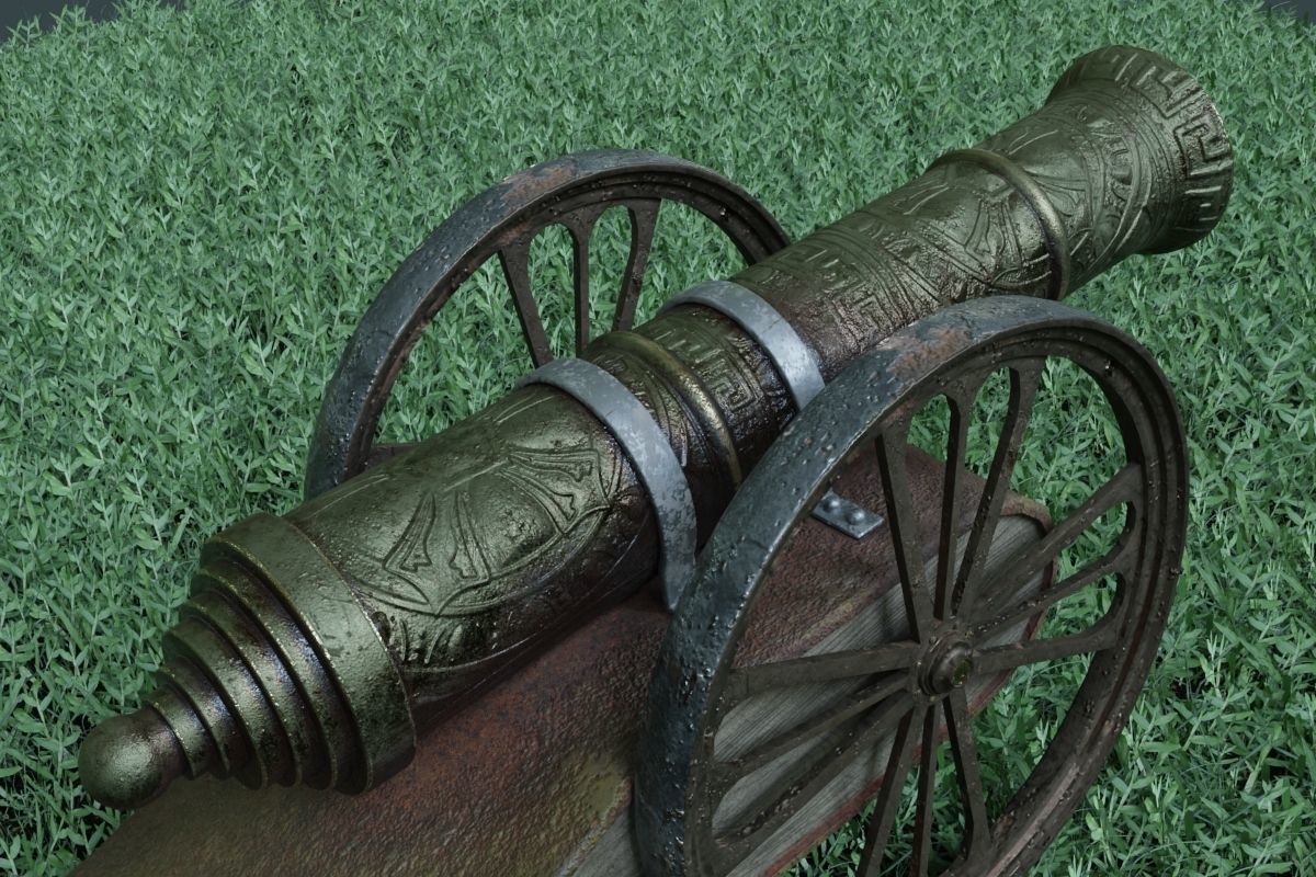 Cannon ceremonial black dust with projectile 3D model | CGTrader
