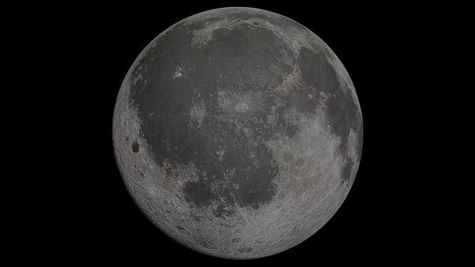 Photorealistic Moon 8k and 2k textures 3D model | CGTrader