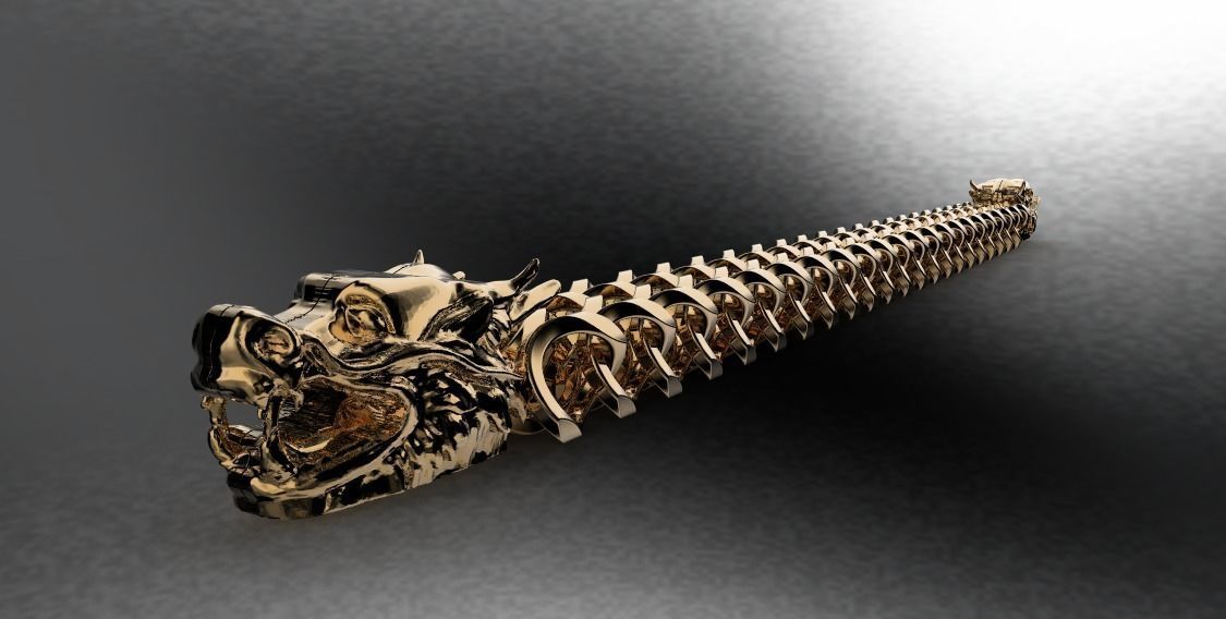 DRAGON HEAD AND CHAIN 4 3D model 3D printable | CGTrader