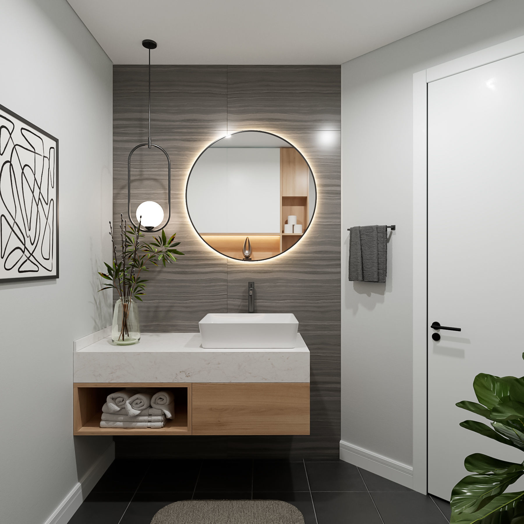 Modern Powder Room 3D model | CGTrader