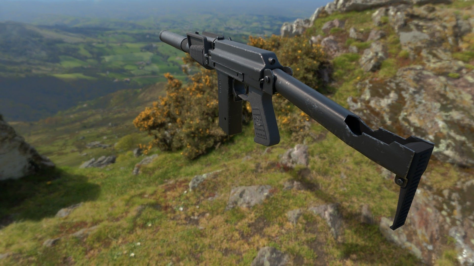 3D model Low-poly model of rifle 9A-91 with silencer VR / AR / low-poly ...