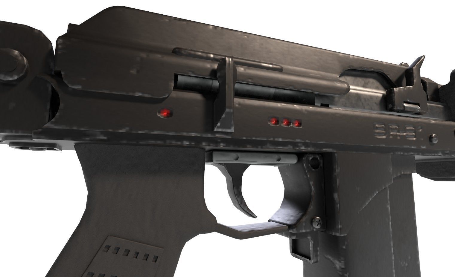 3D model Low-poly model of rifle 9A-91 with silencer VR / AR / low-poly ...