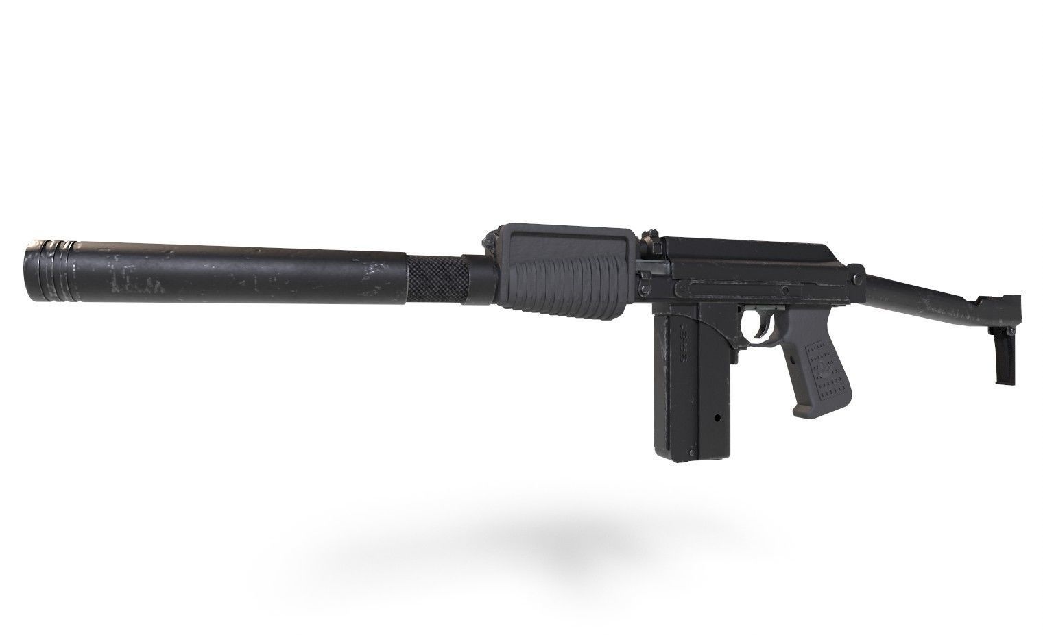 3D model Low-poly model of rifle 9A-91 with silencer VR / AR / low-poly ...