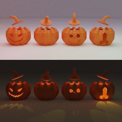 Jack-O-Lantern Halloween Gift 3D model 3D printable | CGTrader