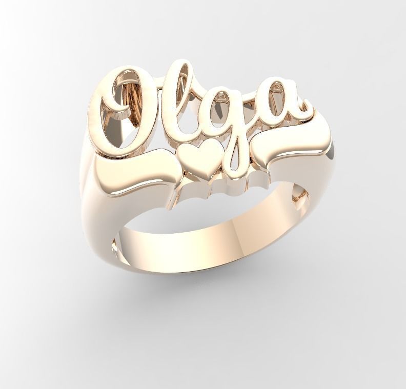 Olga name ring 3D model 3D printable | CGTrader