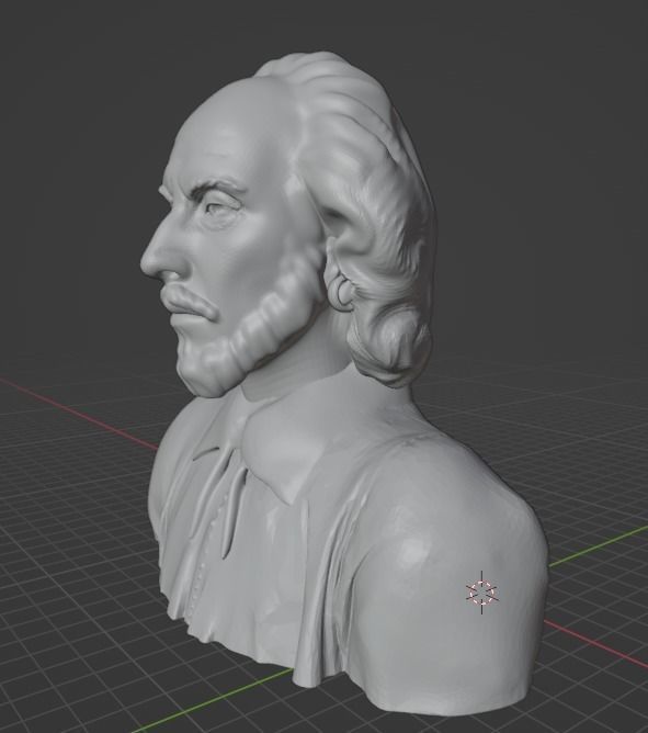 William Shakespeare 3D model 3D printable | CGTrader