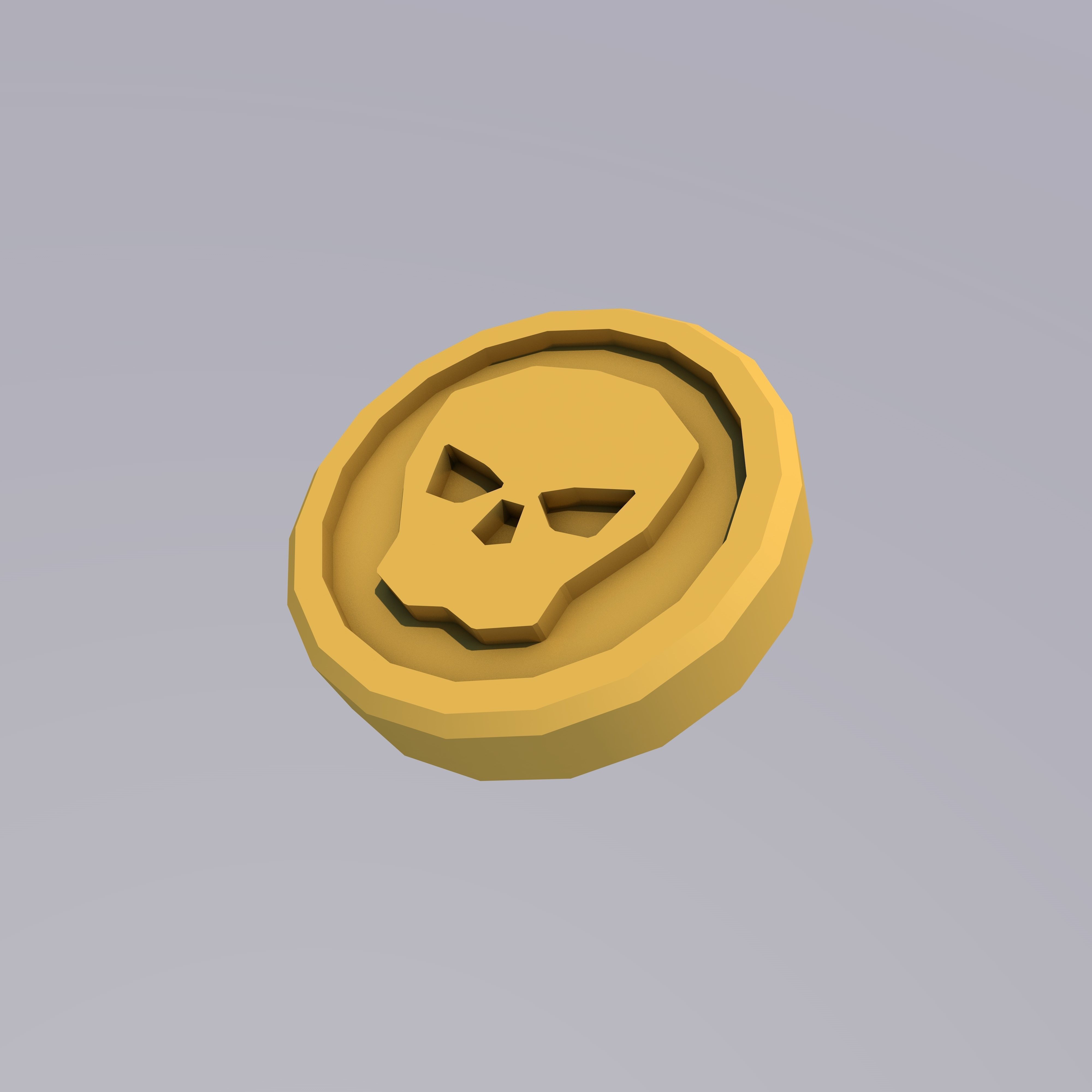 3D model Lowpoly Gold Skull Coin VR / AR / low-poly | CGTrader