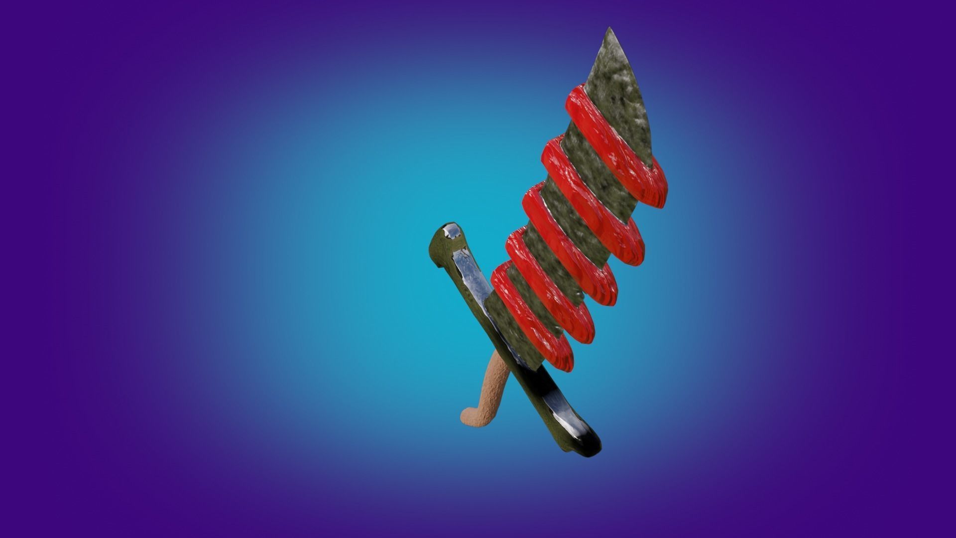 3D model Stylized sword weapon with ruby overlays PBR low-poly game ...