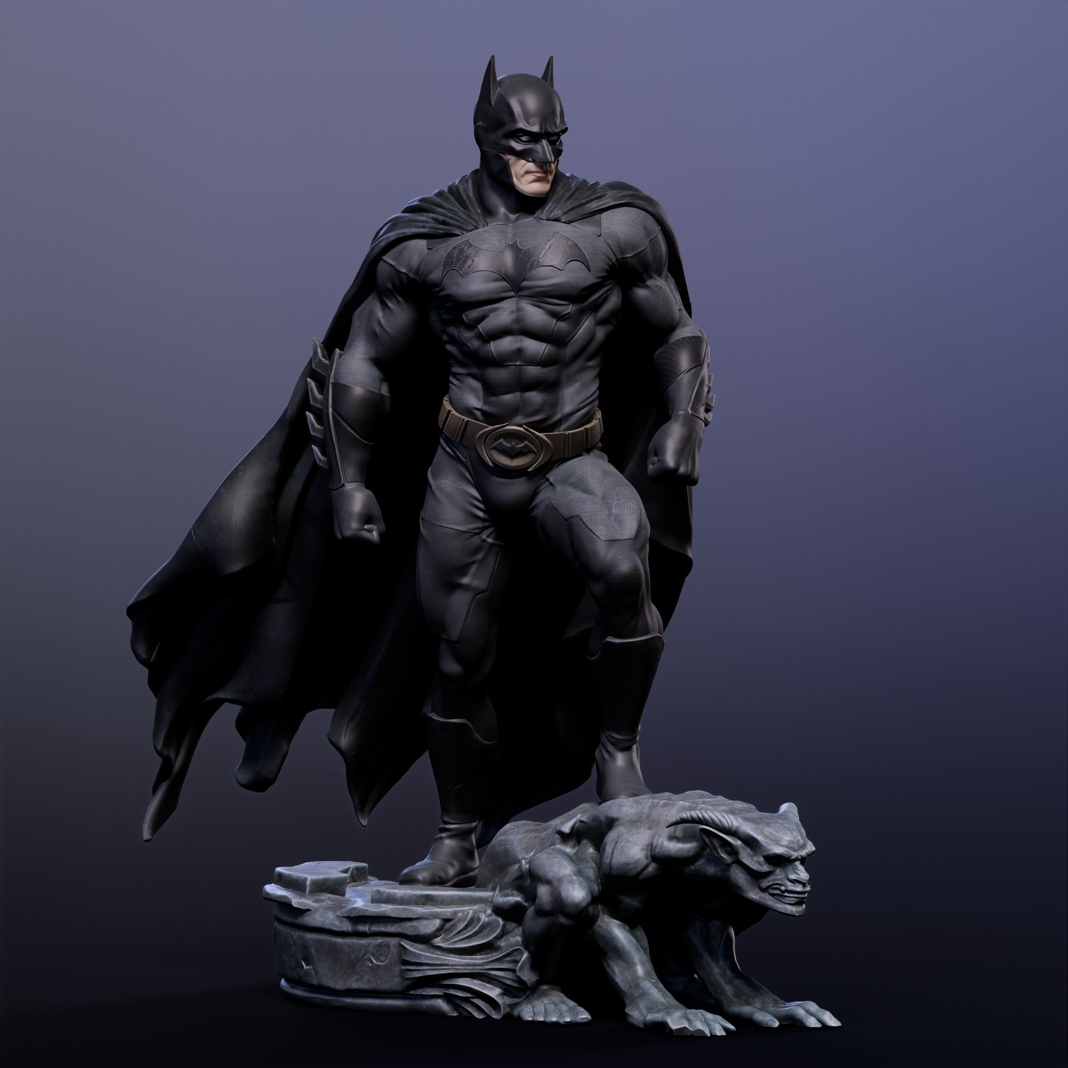Batman on Gargoyle 3D model 3D printable | CGTrader