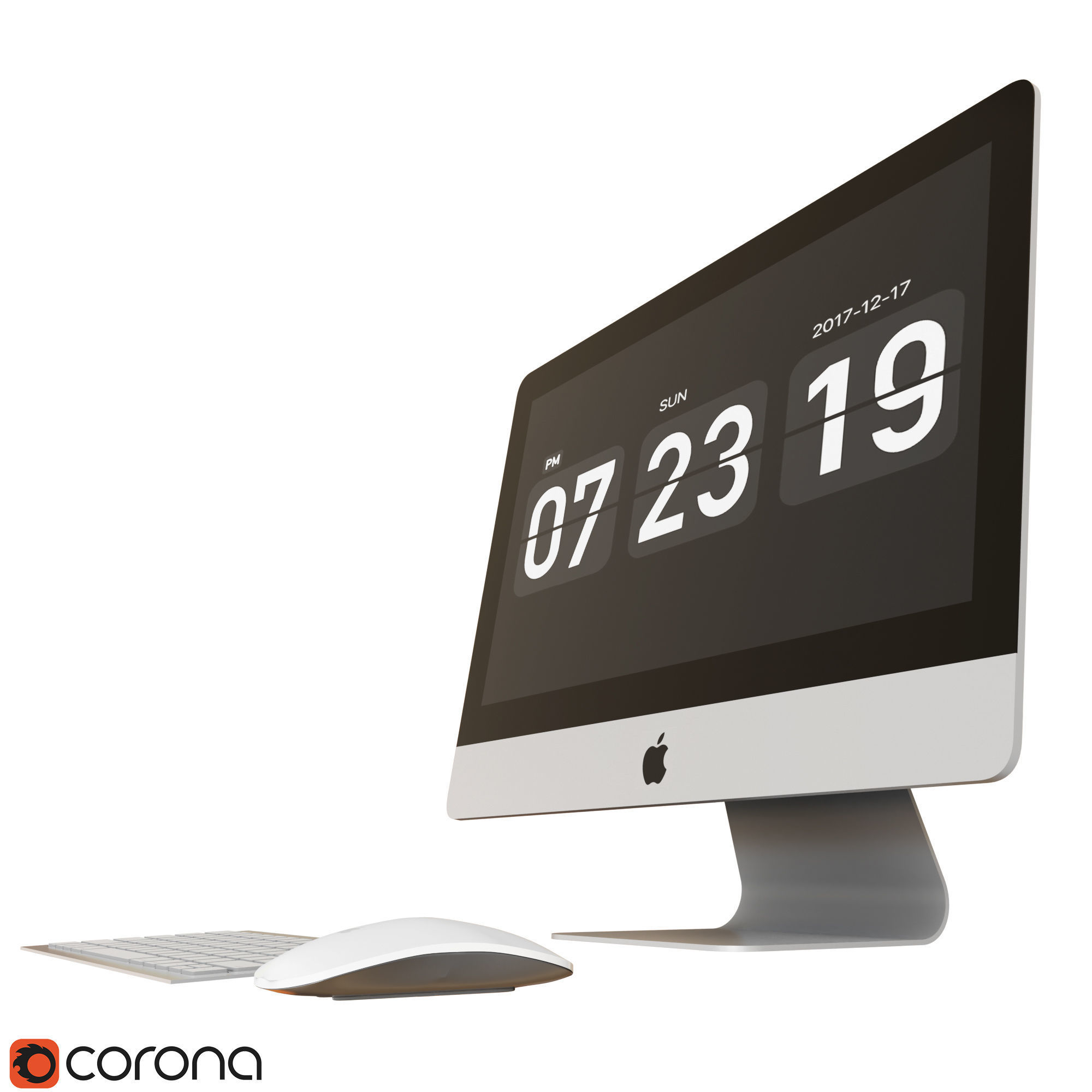 iMac1 corona clock - imac 3D model | CGTrader