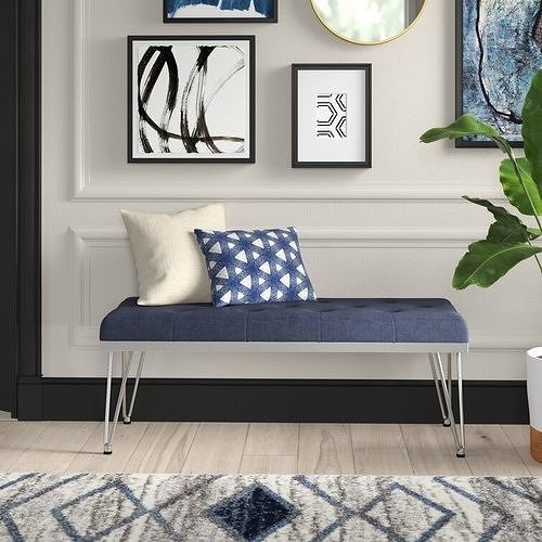 Brychan Upholstered Bench - 2 Colour 3D model | CGTrader