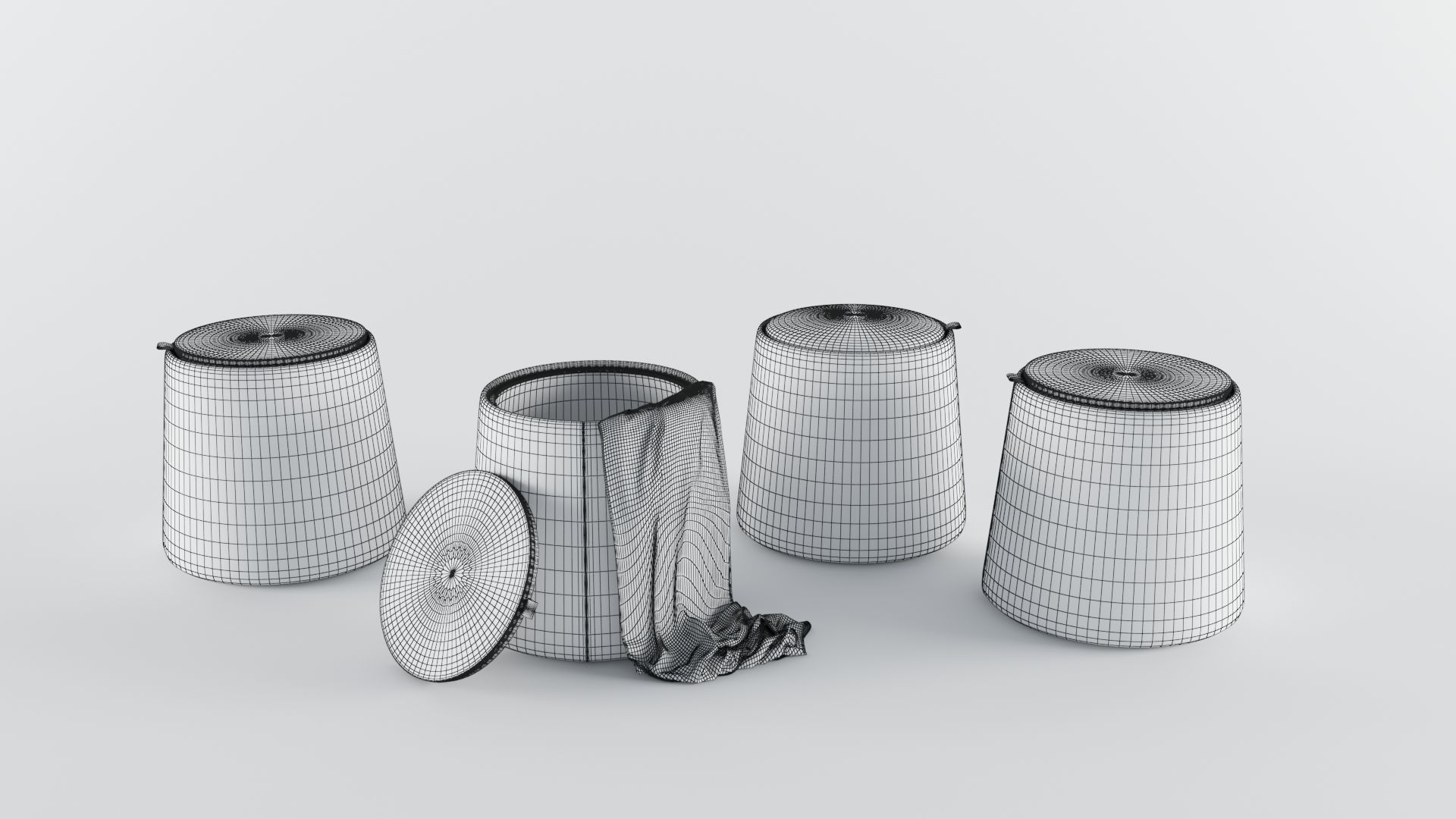 Alicia Storage Stool and Coffee Table Comfort 3D model | CGTrader