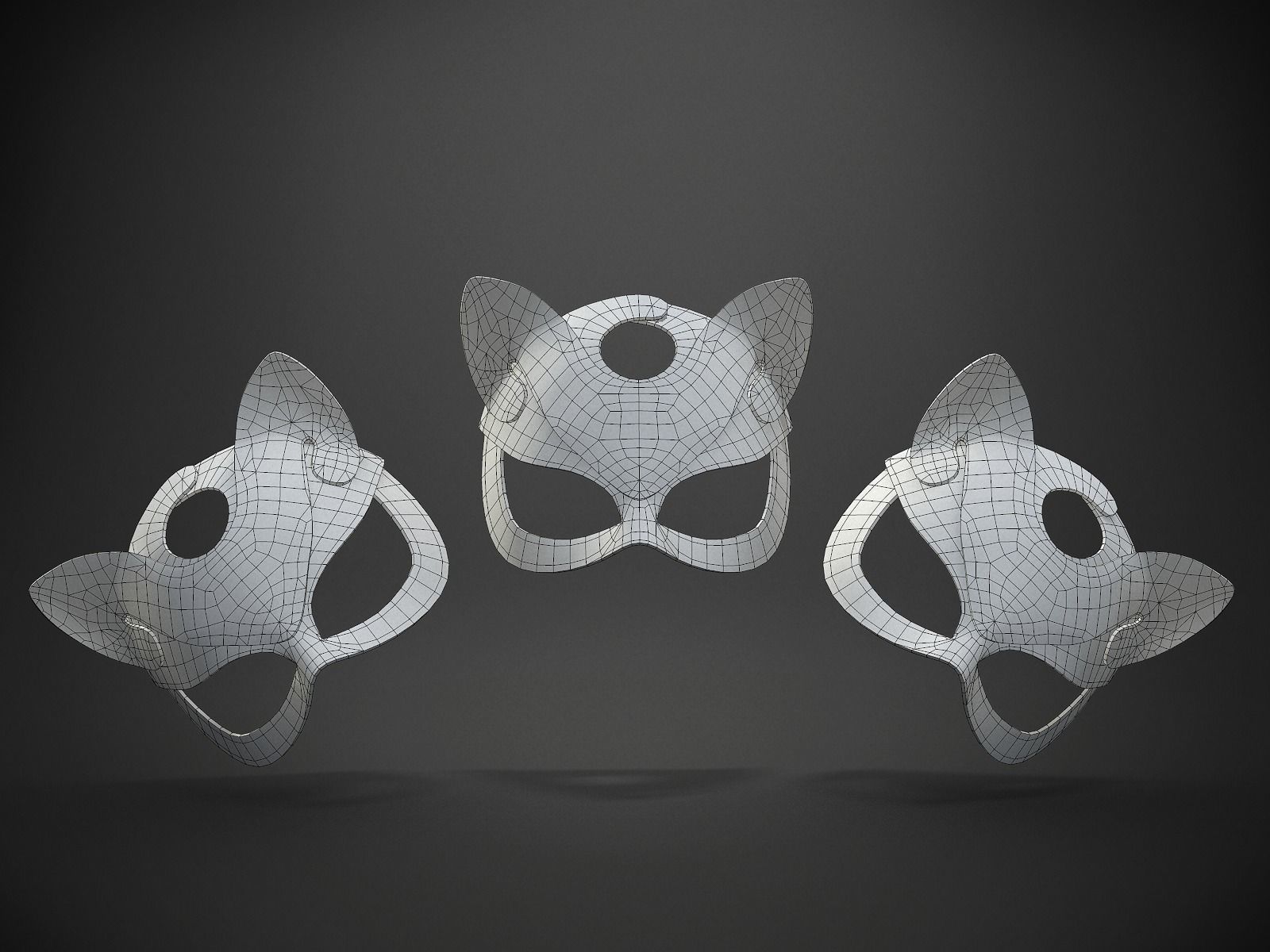 3D model Leather cat mask - 3D VR AR game ready Low-poly 3D model VR ...