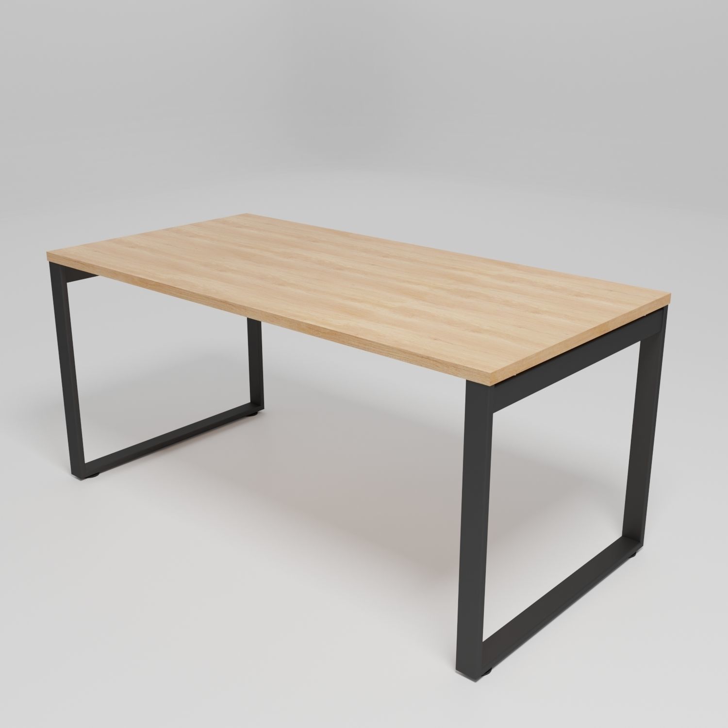 OGI Q - Rectangular melamine-faced chipboard workstation desk - free 3D ...