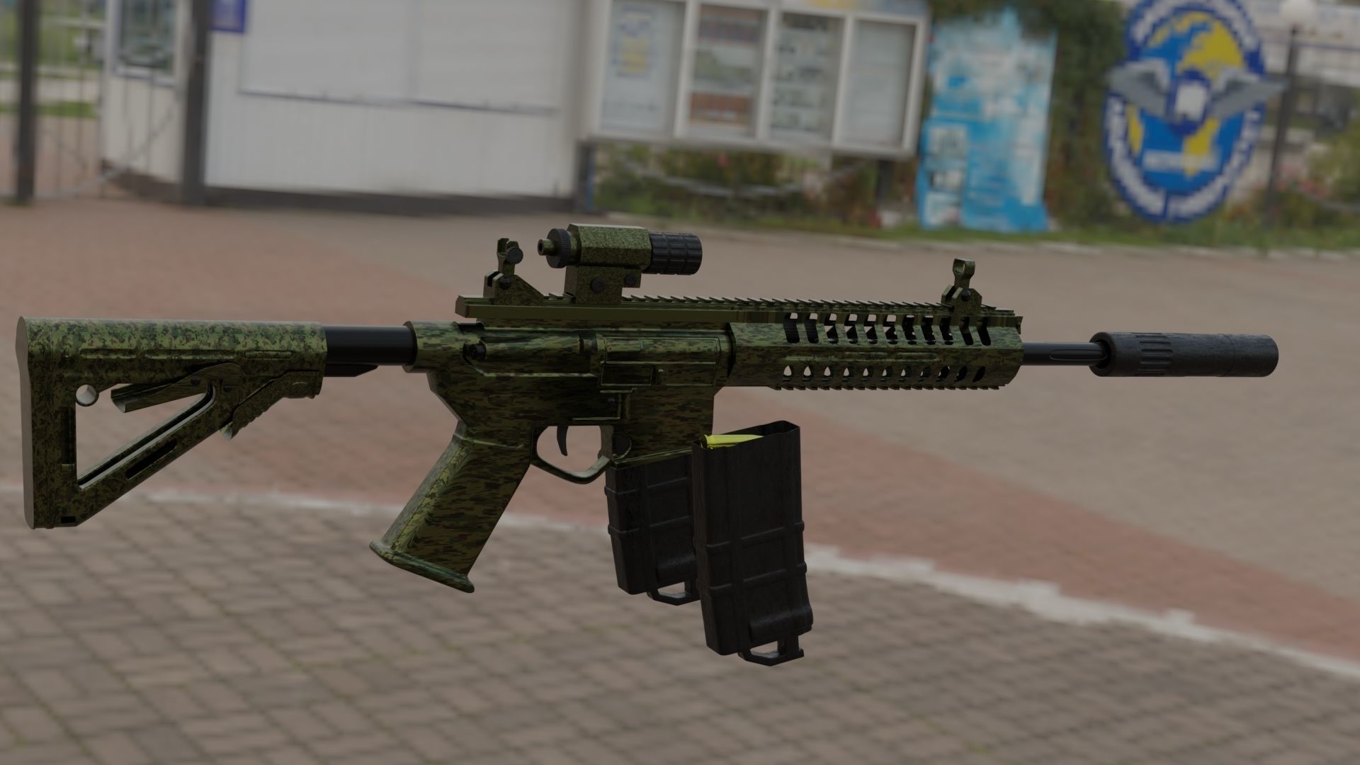 P-416 airsoft rifle with paint job free VR / AR / low-poly 3D model ...