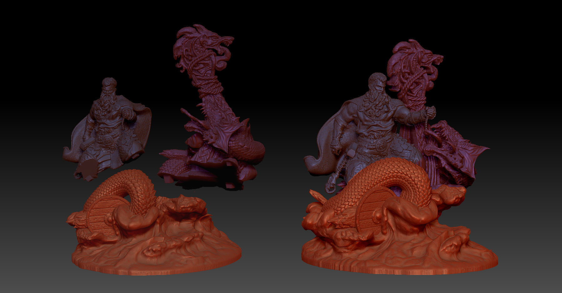 Thor Fishing for Jormungand 3D model 3D printable | CGTrader