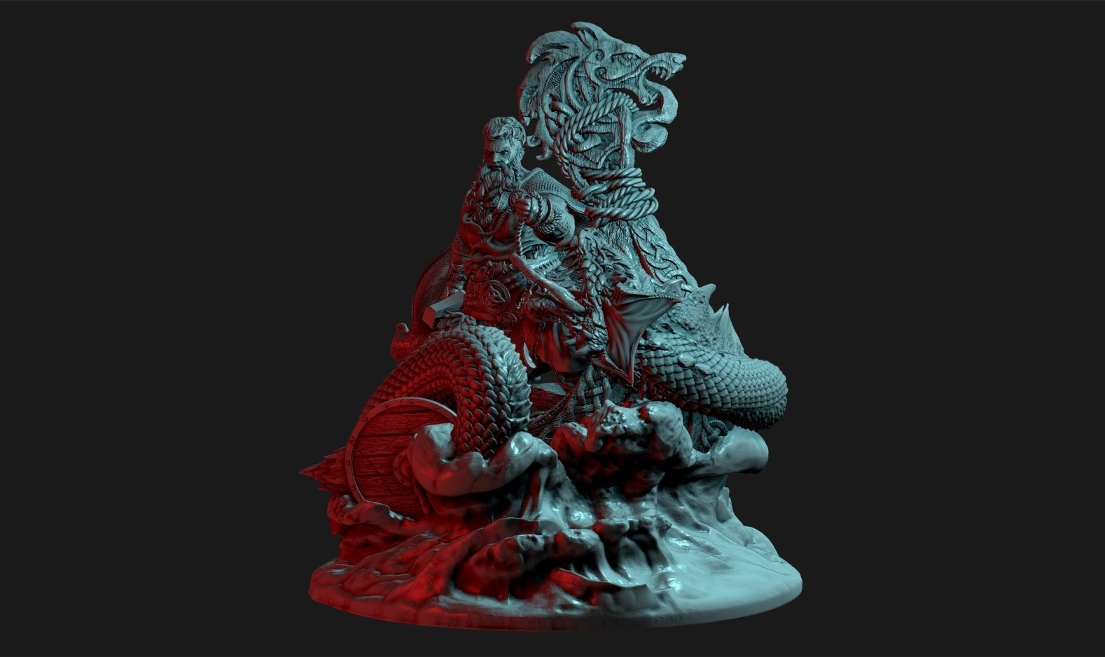 Thor Fishing for Jormungand 3D model 3D printable | CGTrader