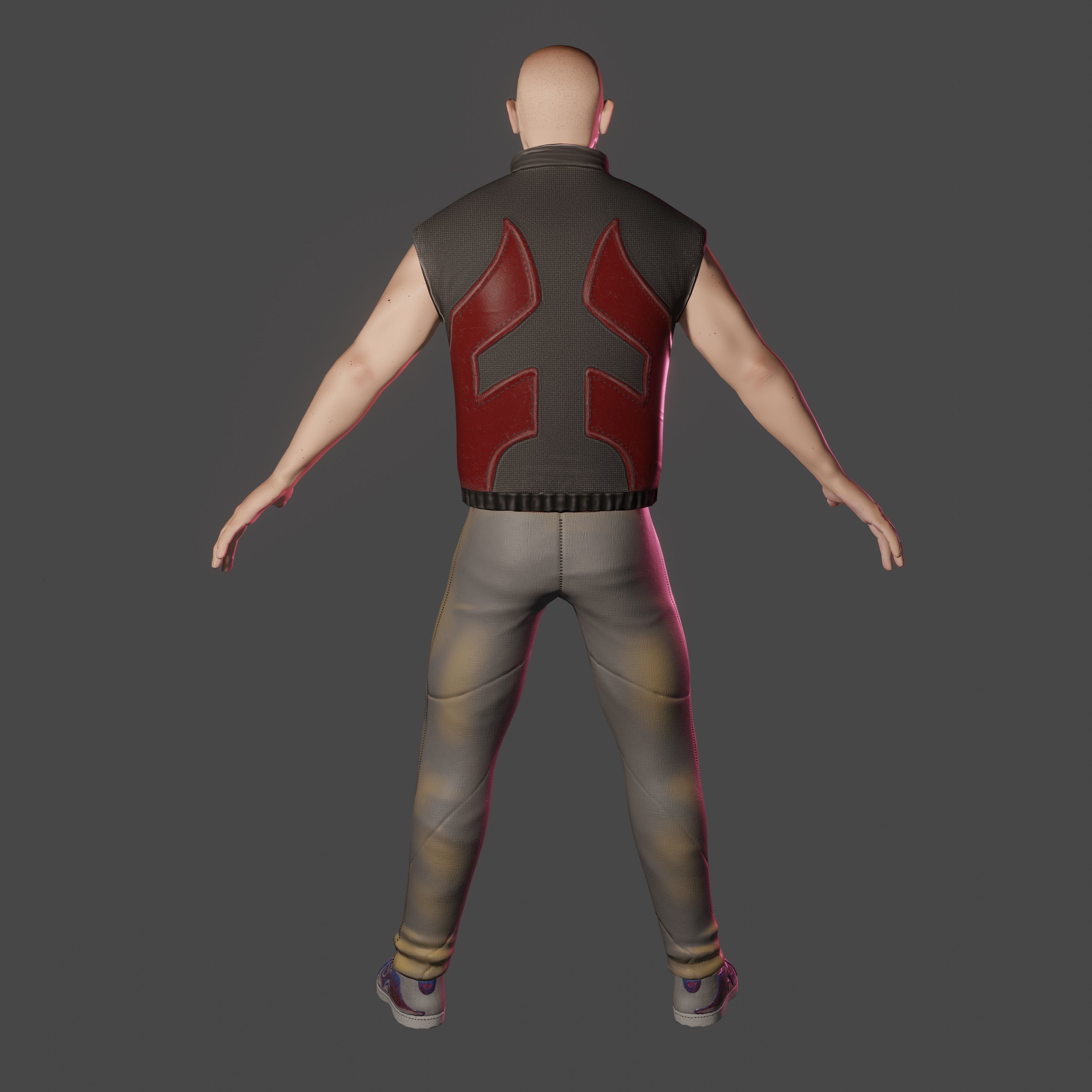 Human bold character and vest free VR / AR / low-poly 3D model | CGTrader