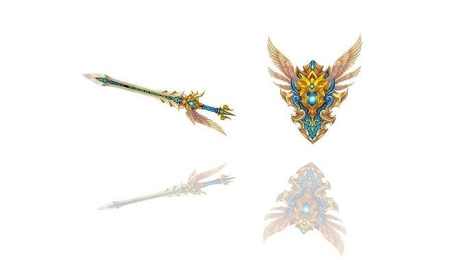 3D model Angel - Sword and Shield VR / AR / low-poly | CGTrader