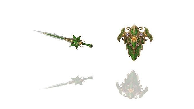 3D model Dryad - Sword and Shield VR / AR / low-poly | CGTrader