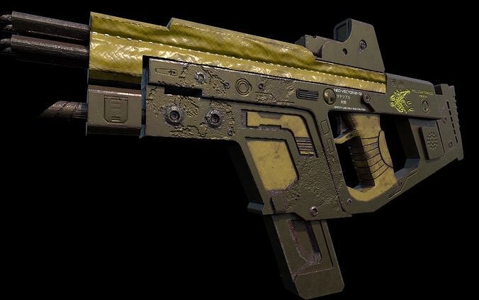 Vector machine gun 3D model | CGTrader