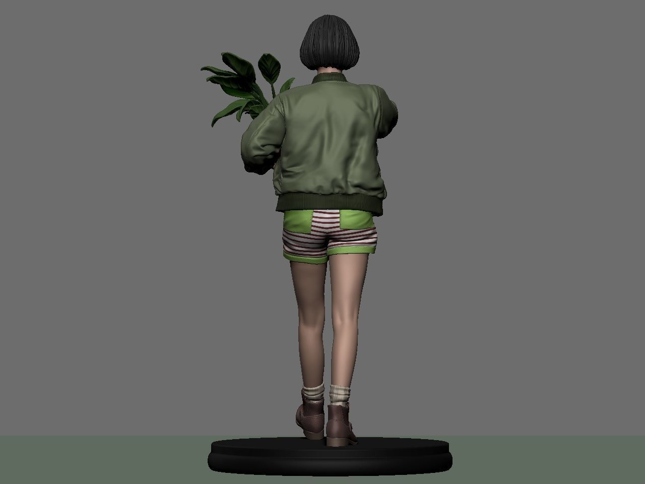 Mathilda woman holding gun and plants 3D model 3D printable | CGTrader
