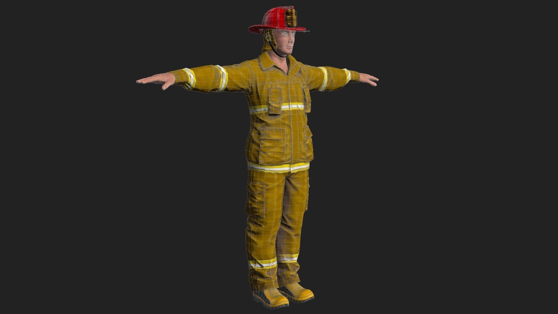 Firefighter 3D model rigged | CGTrader
