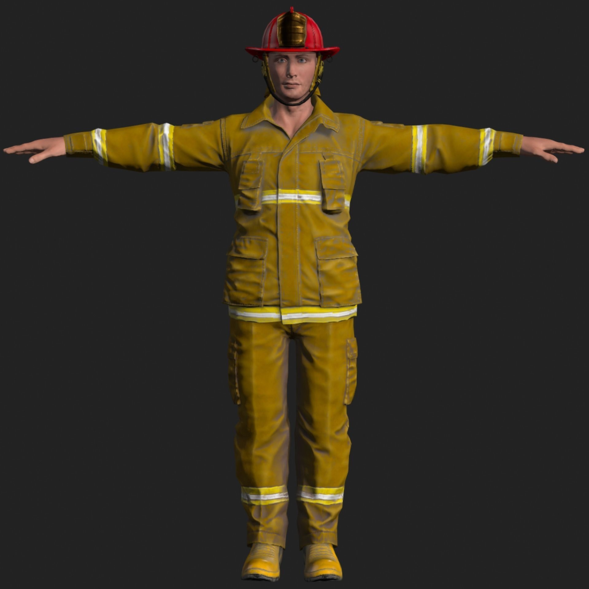 Firefighter 3D model rigged | CGTrader