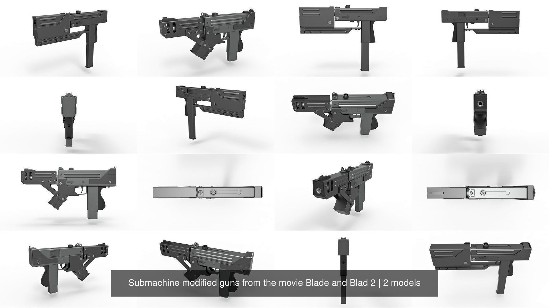 Submachine modified guns from the movie Blade and Blad 2 3D Model ...