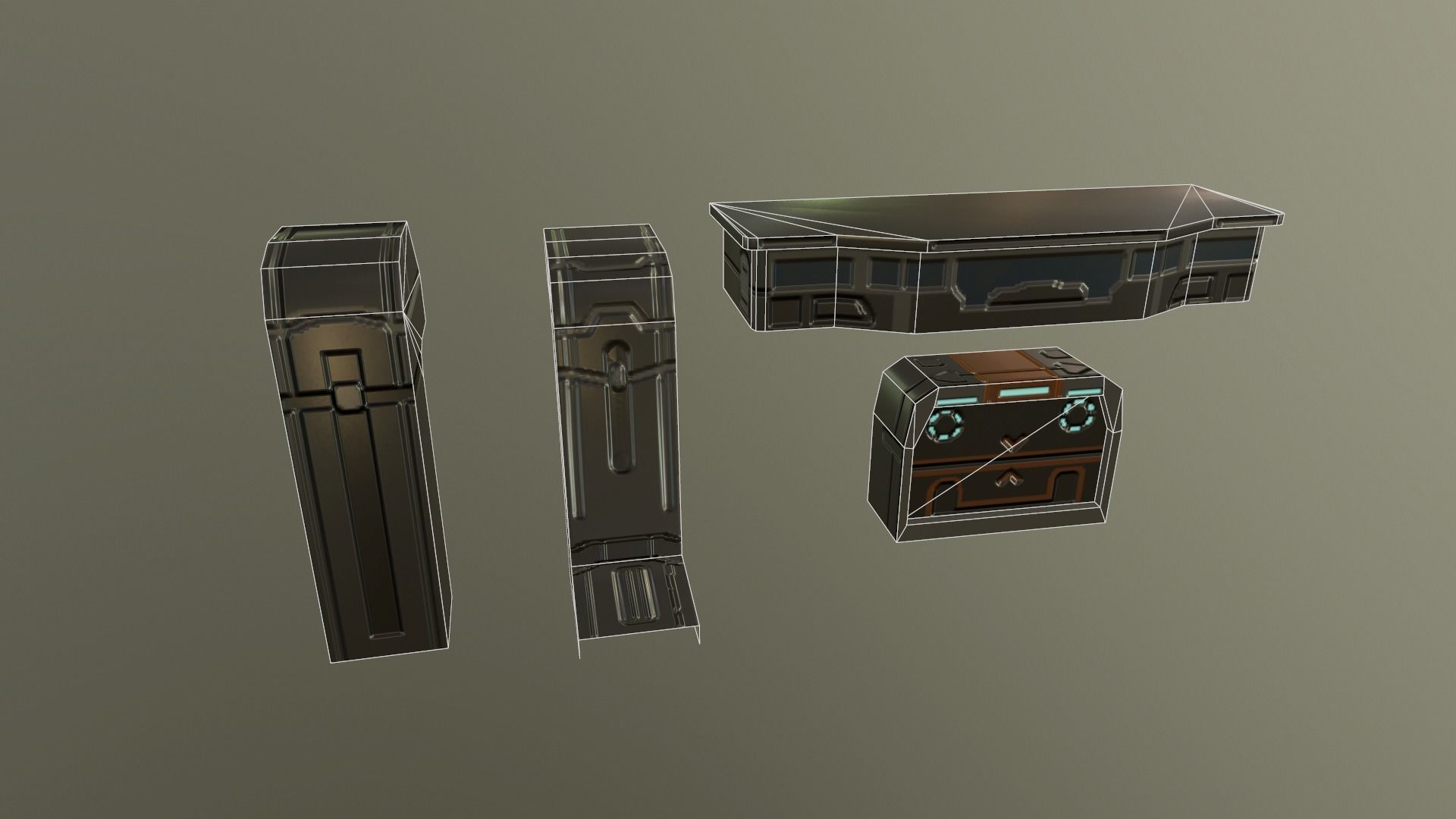 3D model Sci-fi modular pack for mobile VR / AR / low-poly | CGTrader