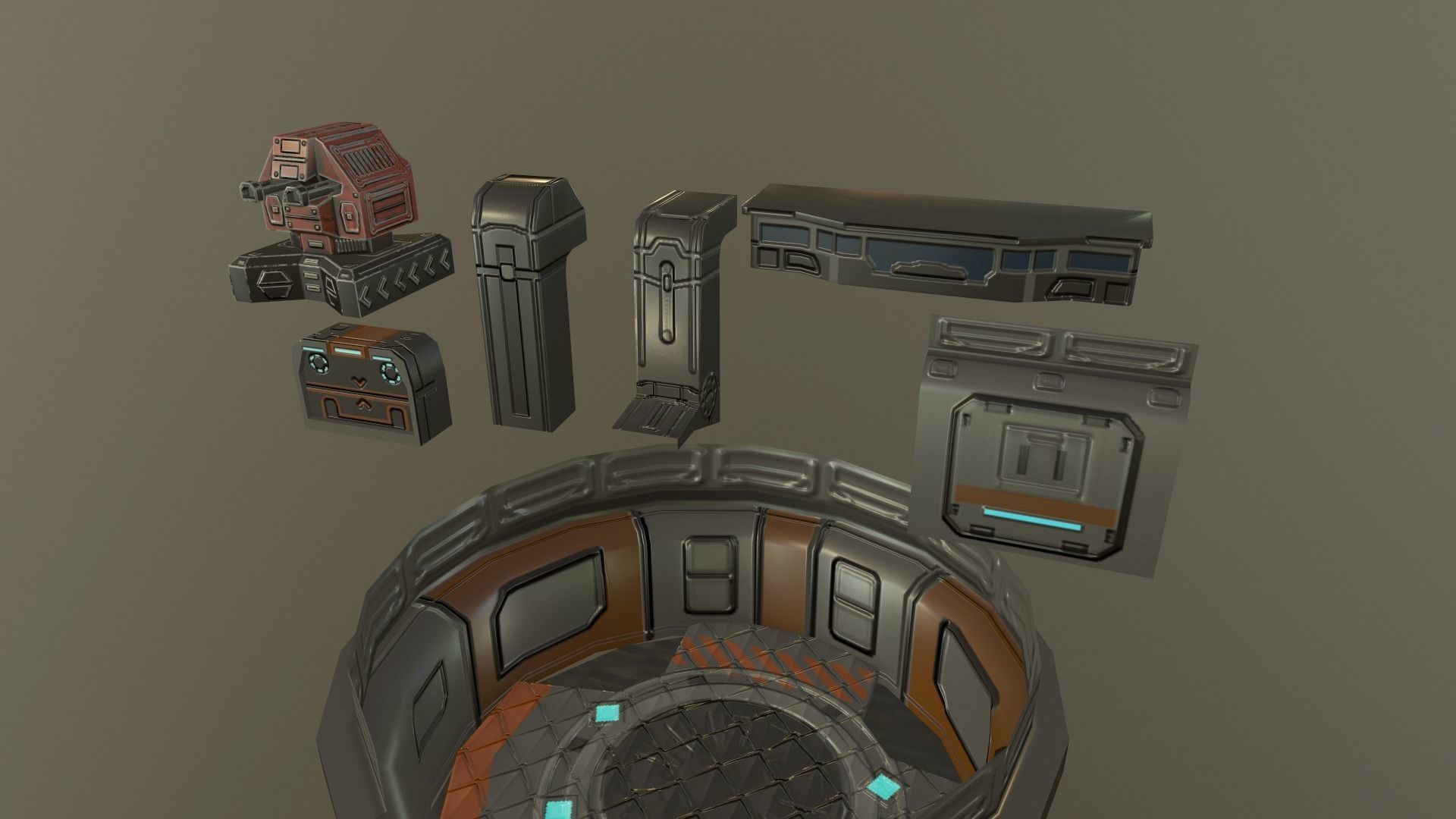 3D model Sci-fi modular pack for mobile VR / AR / low-poly | CGTrader
