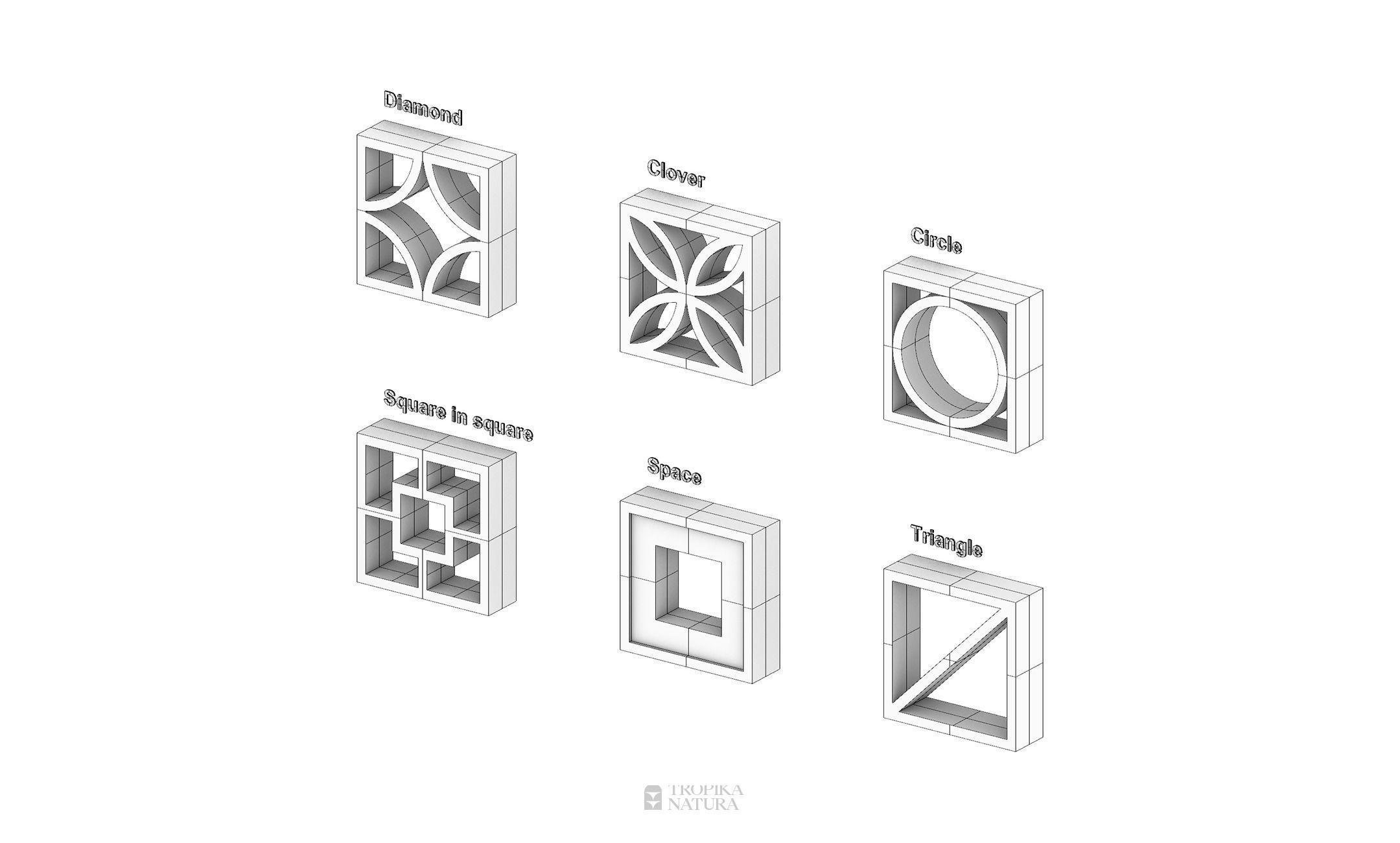 Concrete Sunshade Blocks - Brise Soleil Set 3D model | CGTrader